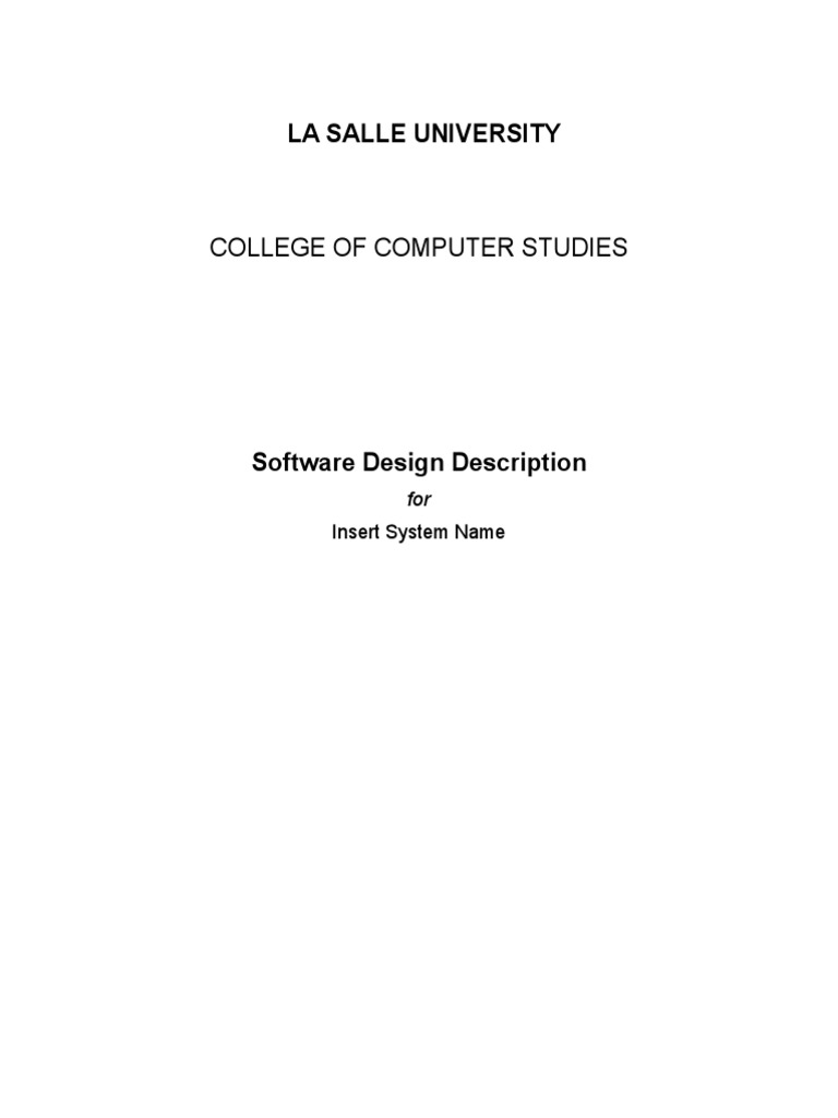Software Design Description TEMPLATE | PDF | Interface (Computing ...