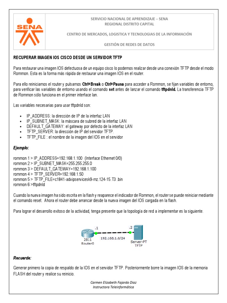 Recuperar IOS Cisco desde TFTP en Rommon | PDF | Enrutador (Computación ...