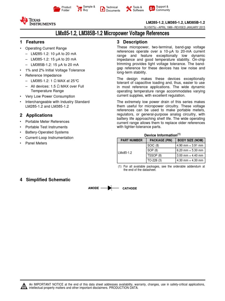 lm385-1 2 | PDF | Electrostatic Discharge | Amplifier