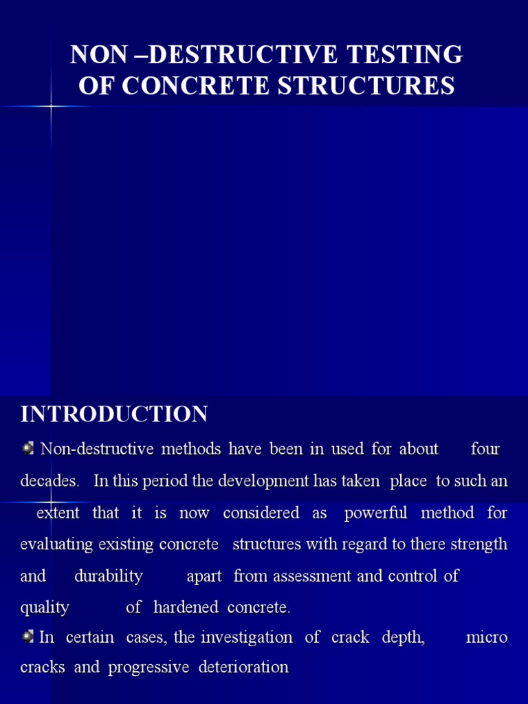 Non Destructive Testing of Concrete Structures | PDF | Nondestructive ...