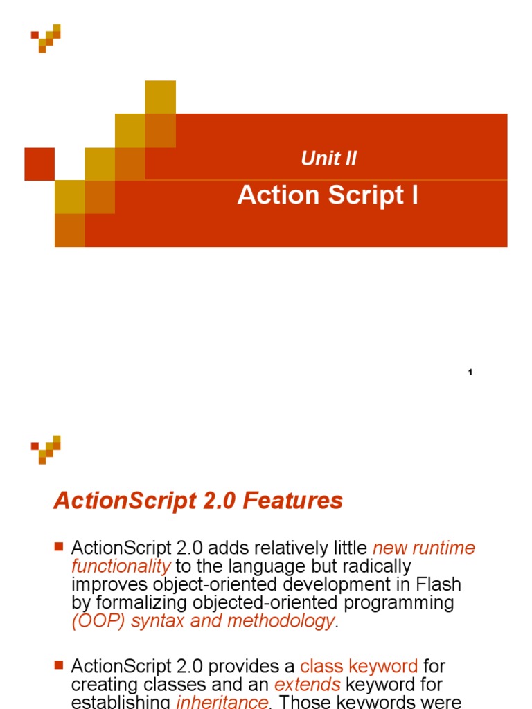 Unit-II Action Script I | PDF | Class (Computer Programming) | Method ...