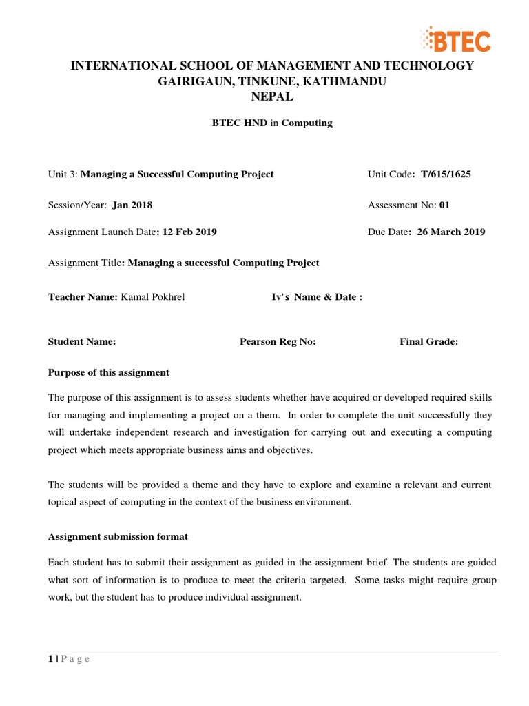 Managing A Successful Computing Project H And I Pdf Vulnerability Computing Project