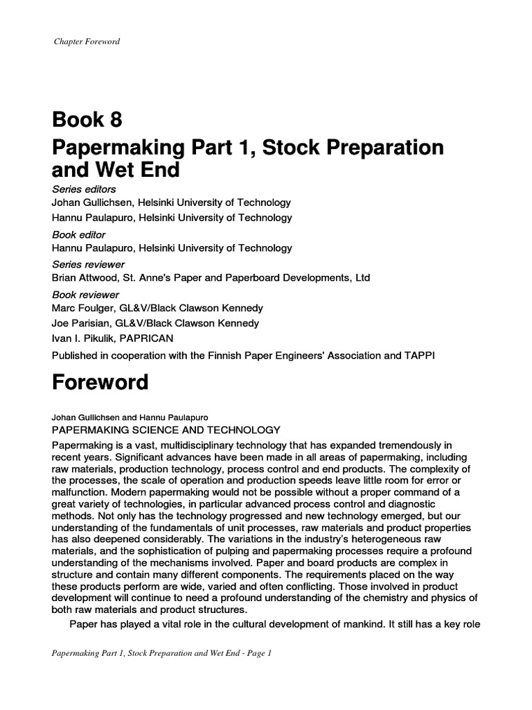 8 Papermaking Part 1 Stock Preparation and Wet End | PDF | Pulp (Paper ...