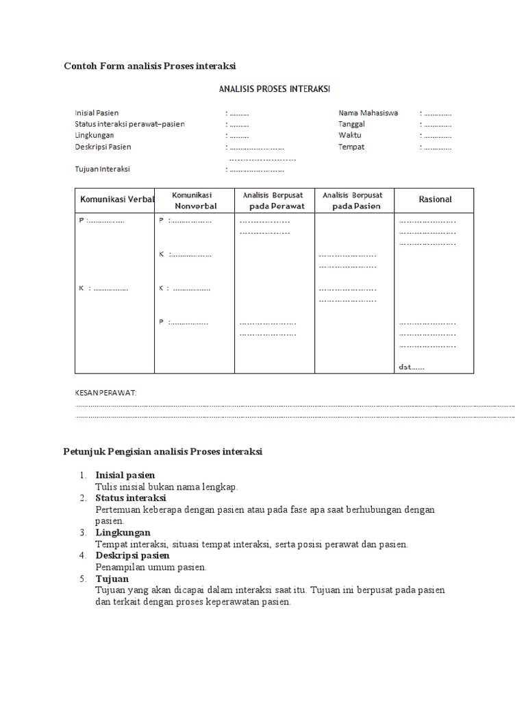 Form Analisis Proses Interaksi | PDF