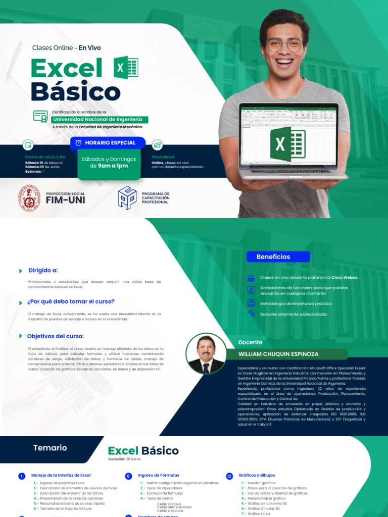 BROCHURE-EXCEL BÁSICO Versión 2 | PDF | Microsoft Excel | Hoja de cálculo