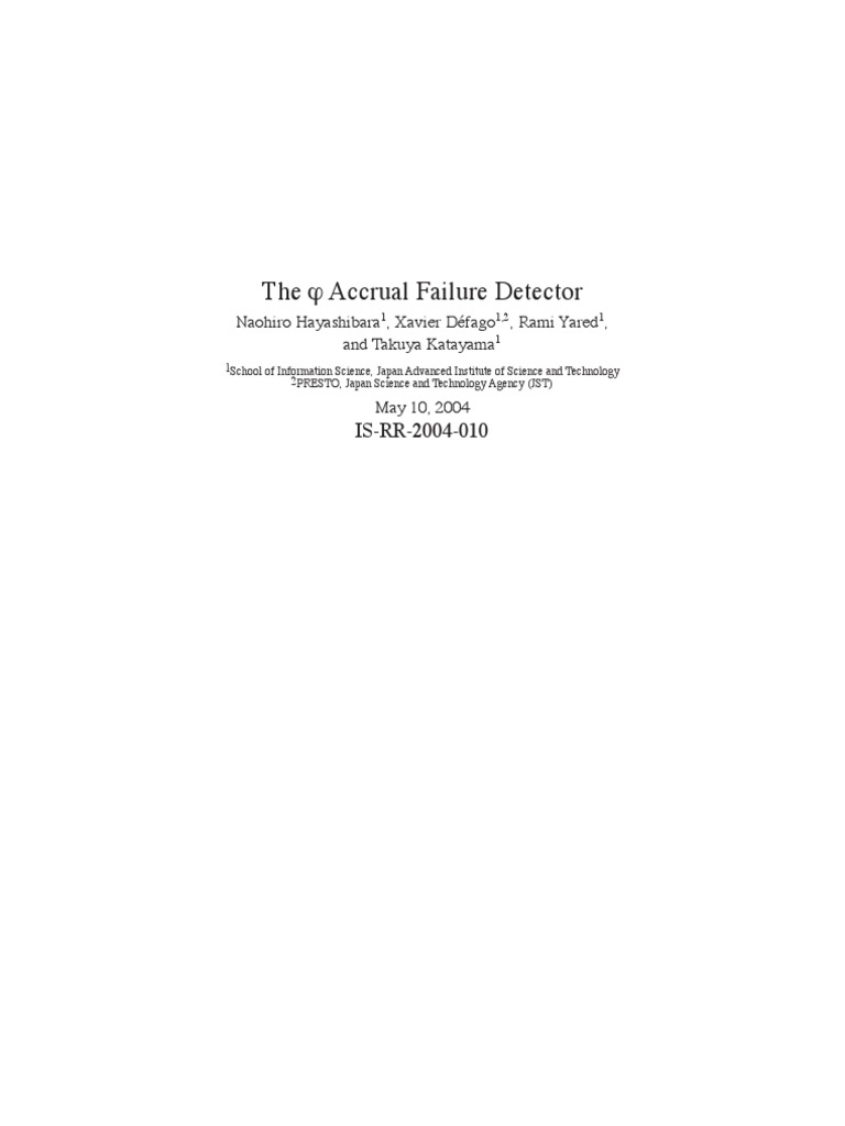 The Phi Accrual Failure Detector | PDF | Normal Distribution | Probability Distribution