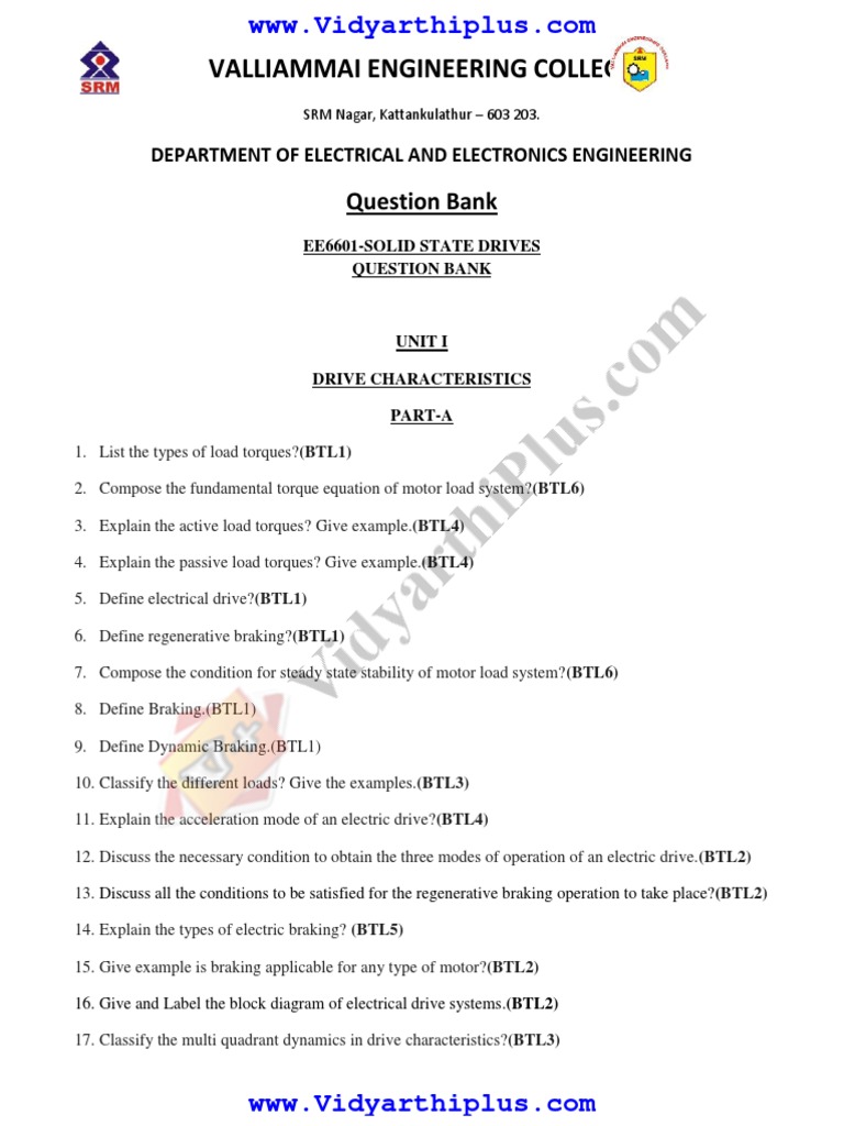 EE6601-Solid State Drives | PDF | Electric Motor | Rectifier