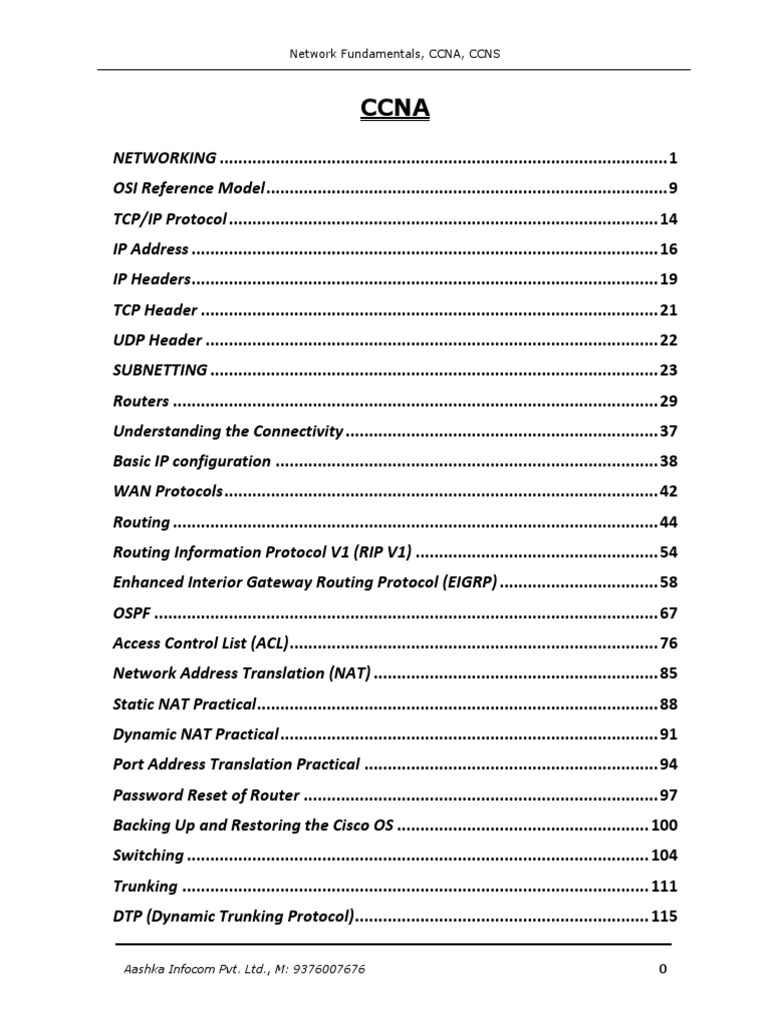 CCNA Tutorial | PDF | Internet Protocol Suite | Network Topology