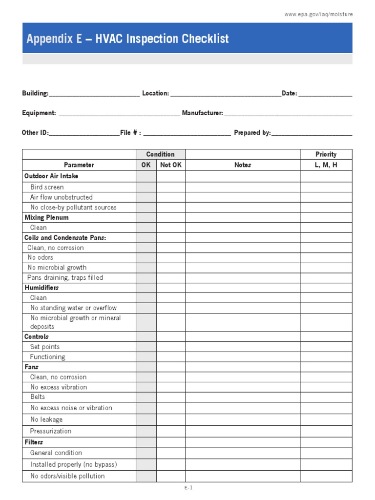 HVAC Moisture Control Checklist | PDF