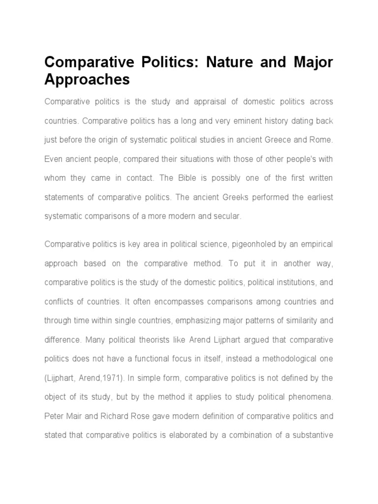 Comparative Politics | PDF | Sociology | Karl Marx