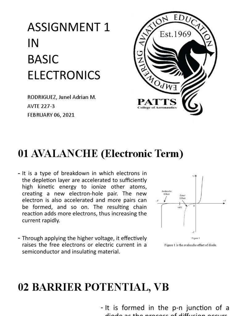 Assignment 1 IN Basic Electronics: RODRIGUEZ, Junel Adrian M. AVTE 227-3 FEBRUARY 06, 2021 | PDF ...