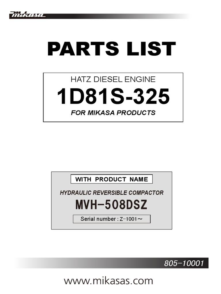 Spare Parts Manual - Hatz Engine 1D81S | PDF | Piston | Screw