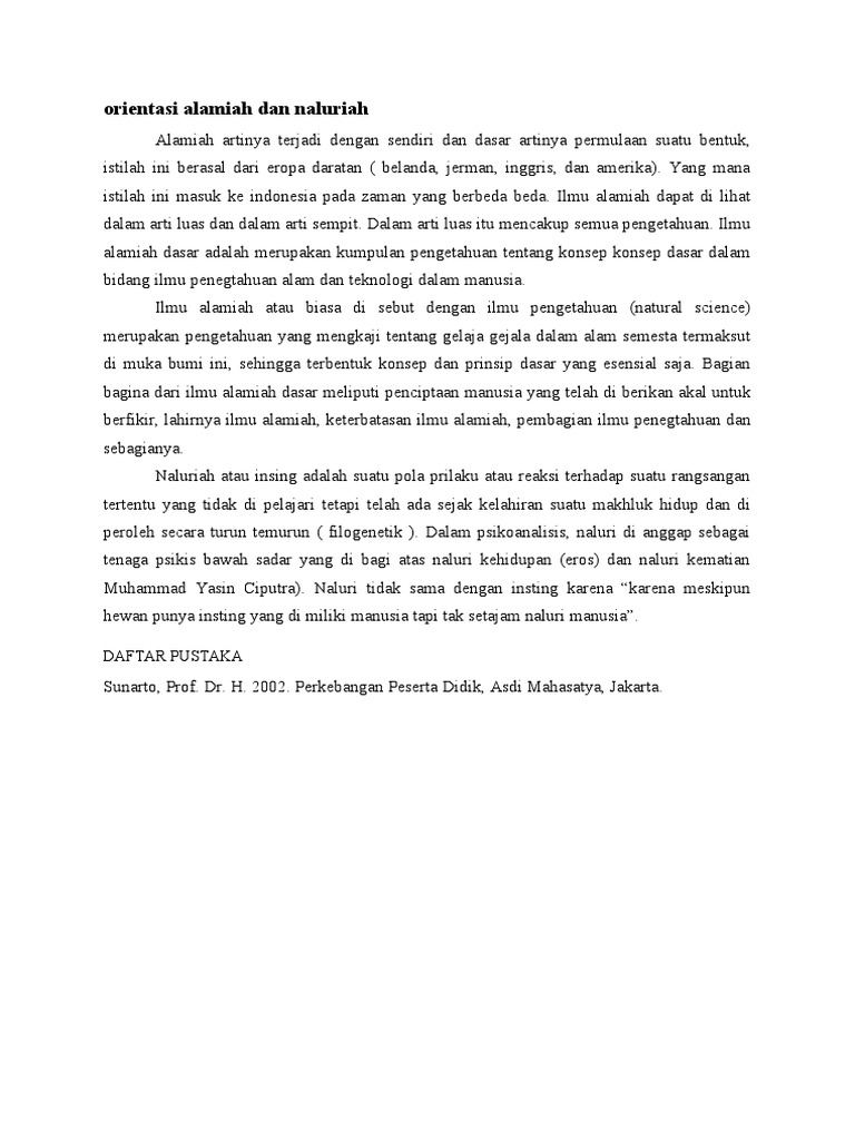 Pemahaman Naluriah dan Alamiah | PDF