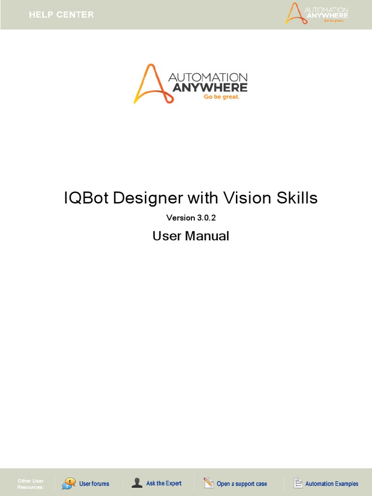AA IQBots With Vision Skills - User Manual | PDF | System Software | Computing