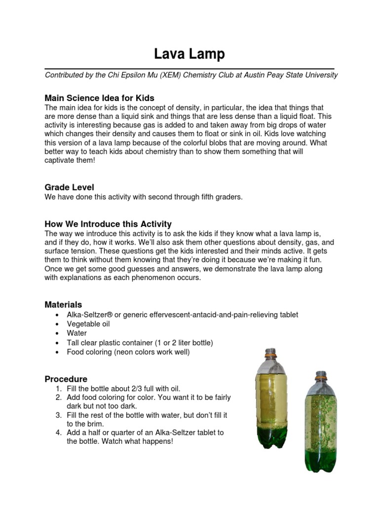 Lava Lamp | PDF | Water | Gases