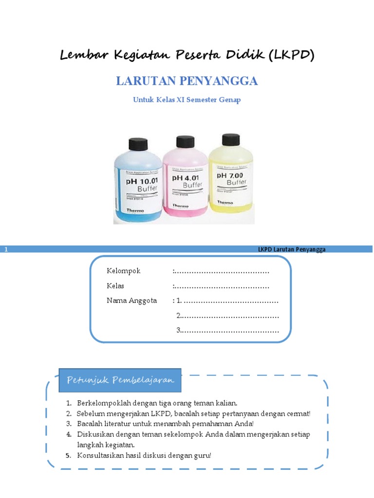 LKPD Larutan Penyangga | PDF