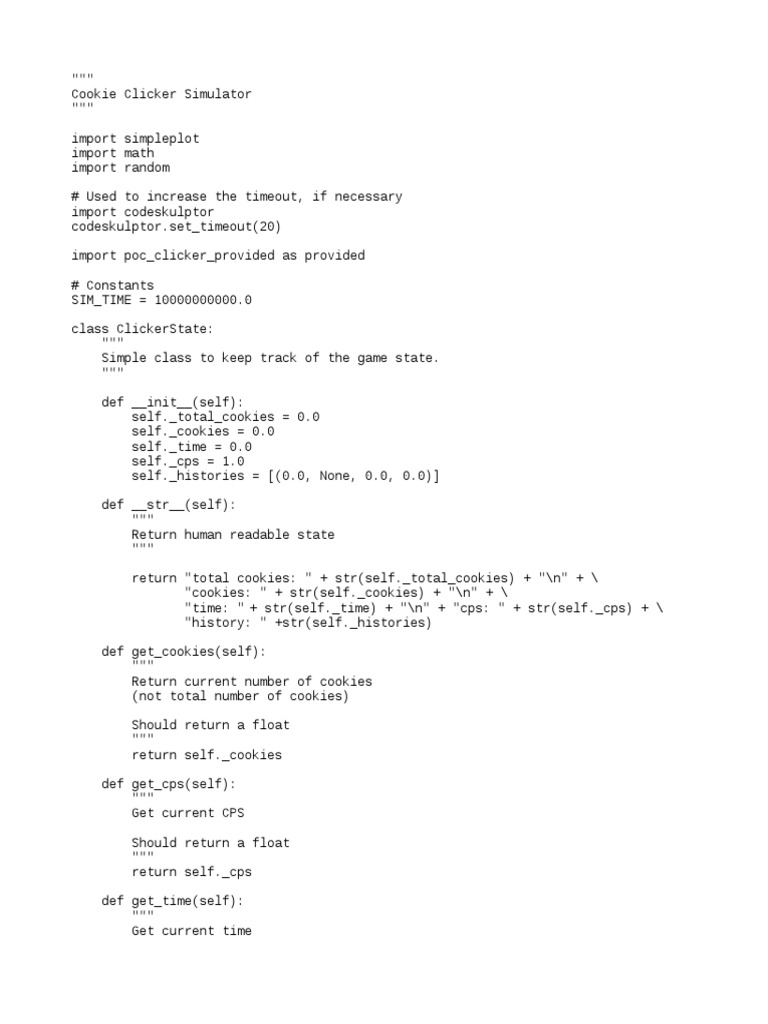 Cookie Click Simulator | PDF | Computer Programming | Computing
