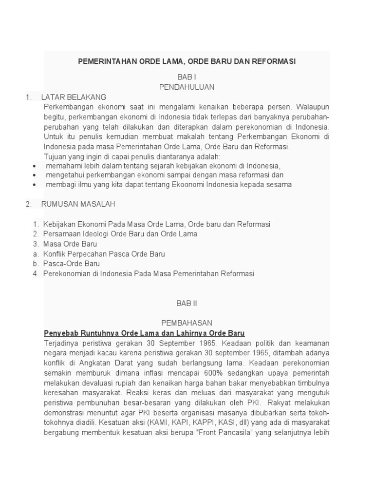 Pemerintahan Orde Lama | PDF