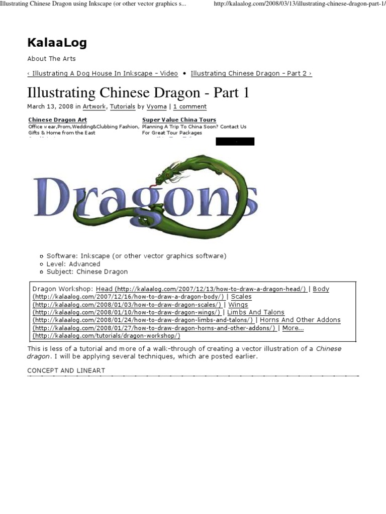Illustrating Chinese Dragon Using Inkscape (Or Other Vector G... | PDF ...