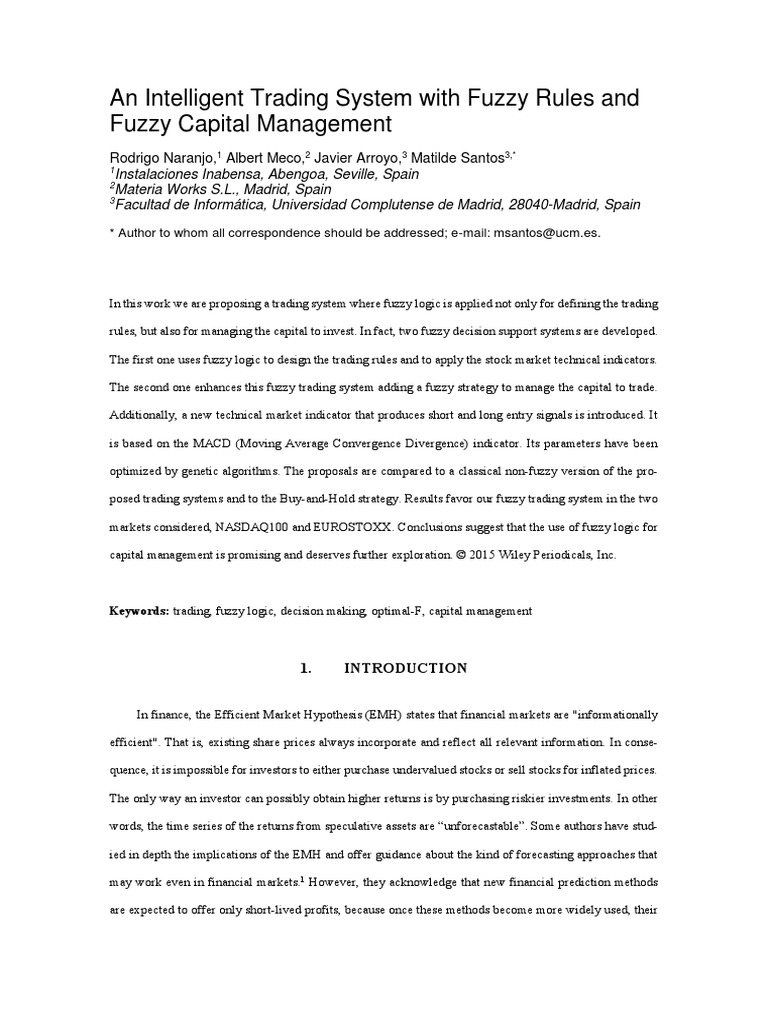 An Intelligent Trading System With Fuzzy Rules and Fuzzy Capital ...