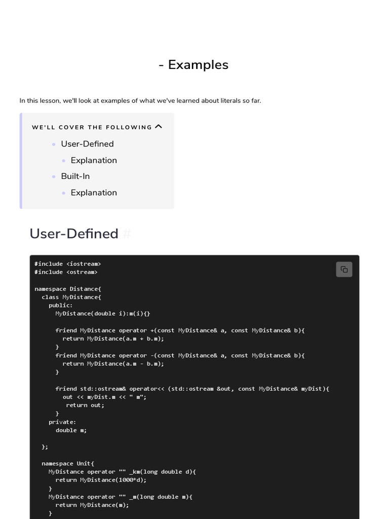 6 Examples | PDF | Namespace | C++