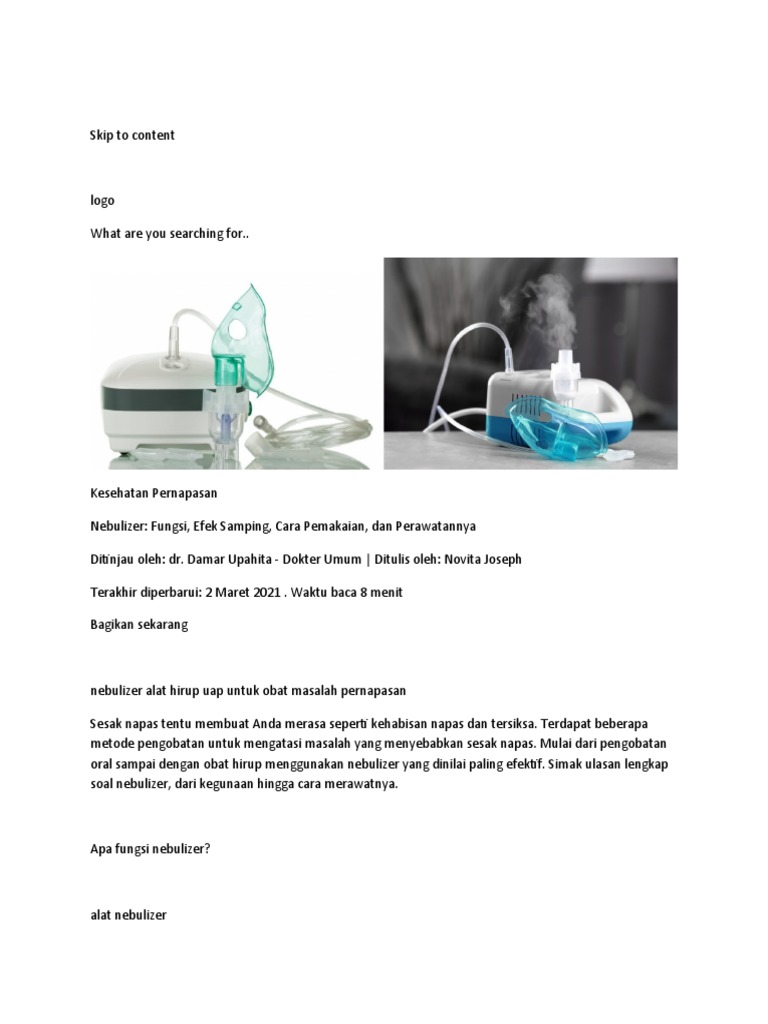 Makalah Nebulizer | PDF