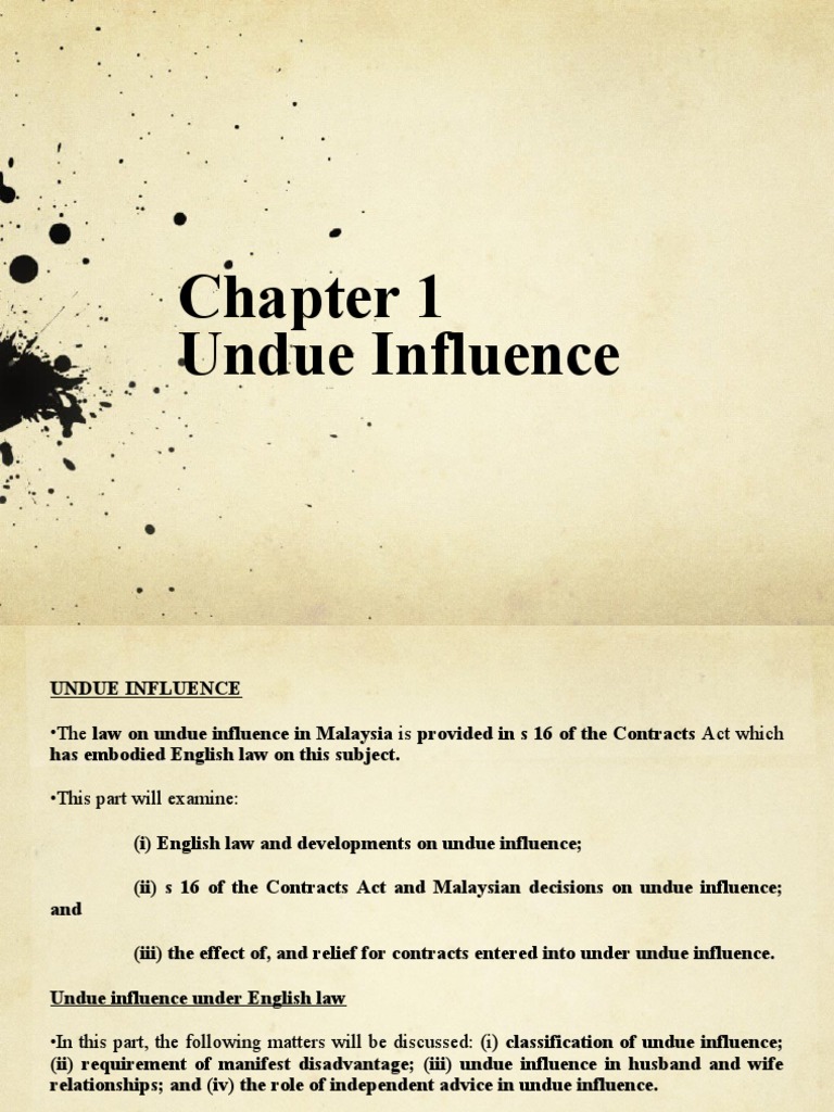 Understanding Undue Influence in Malaysia | PDF | Burden Of Proof (Law ...