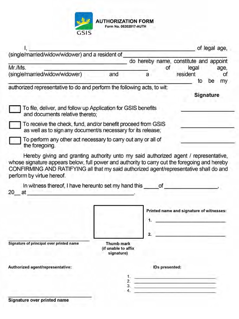 FORMS Authorization 06302017 | PDF