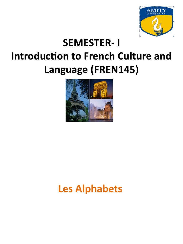 Semester-I Introduction To French Culture and Language (FREN145) | PDF