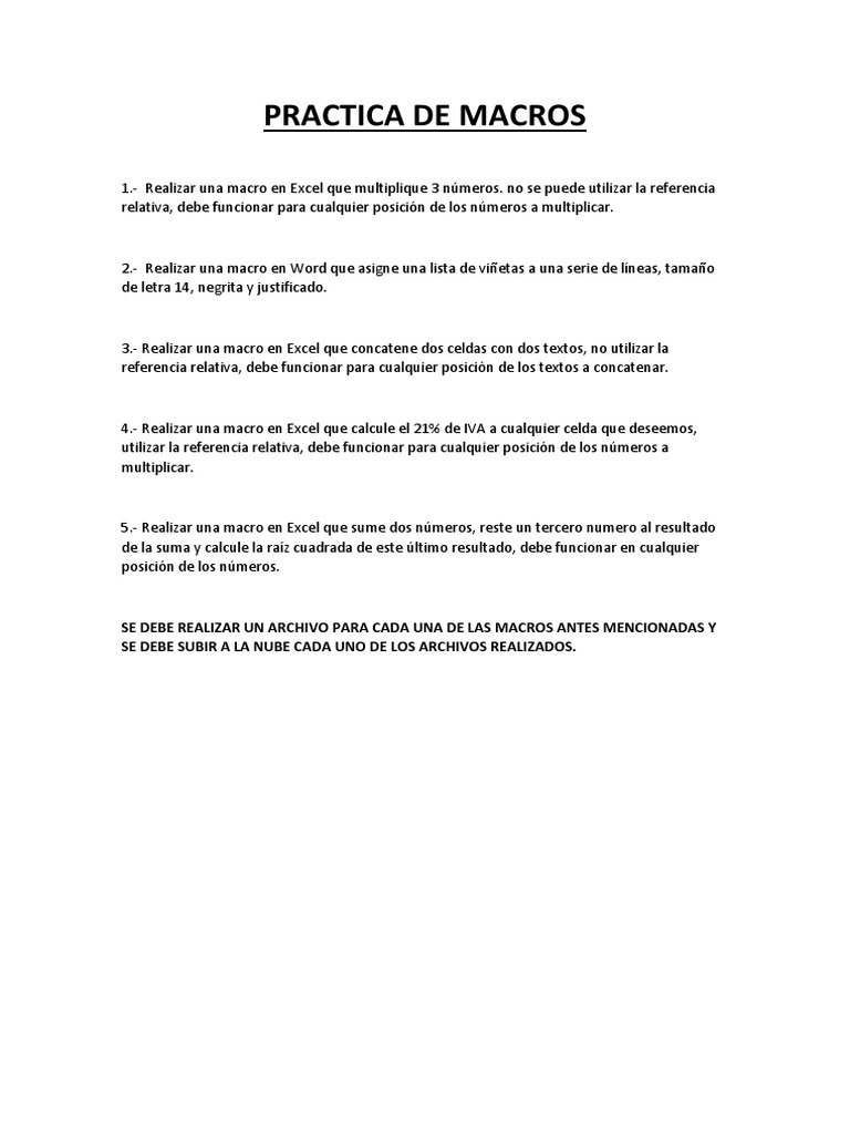 Practica de Macros | PDF