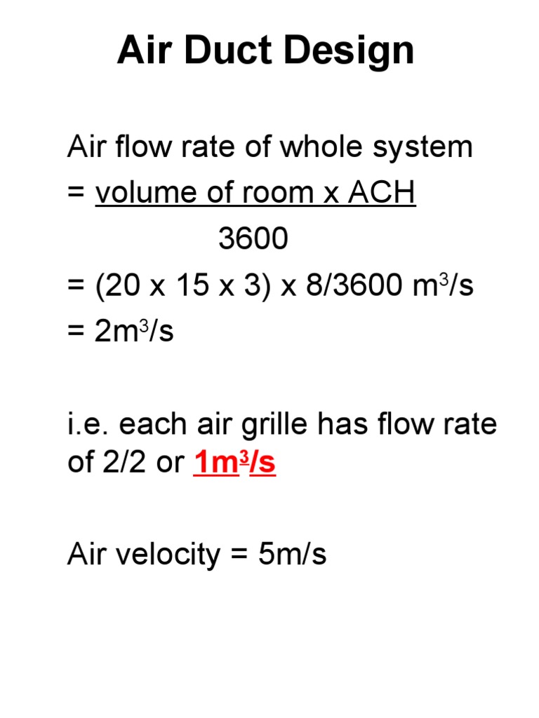 Air Duct Design Calculations | PDF