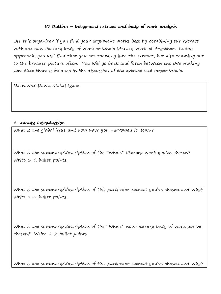 IB English IO - Mixed Outline | PDF | Cognition
