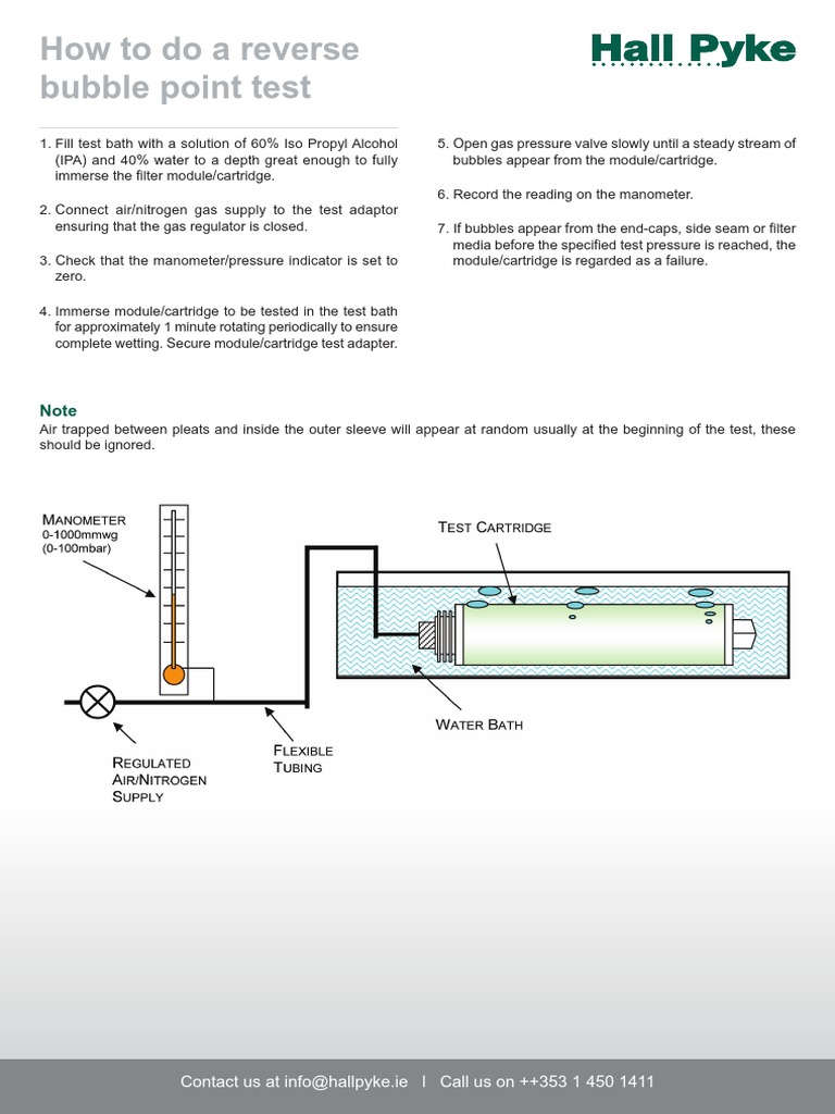Reverse Bubble Point Test Procedure | PDF | Technology & Engineering