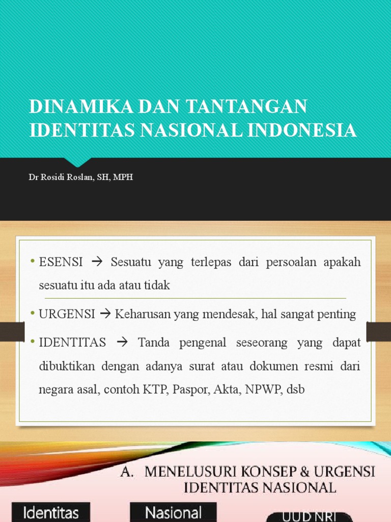 Pertemuan 3 - Dinamika Dan Tantangan Identitas Nasional Indonesia | PDF