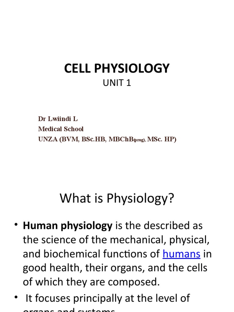 1.1 Cell Physiology | PDF | Physiology | Science