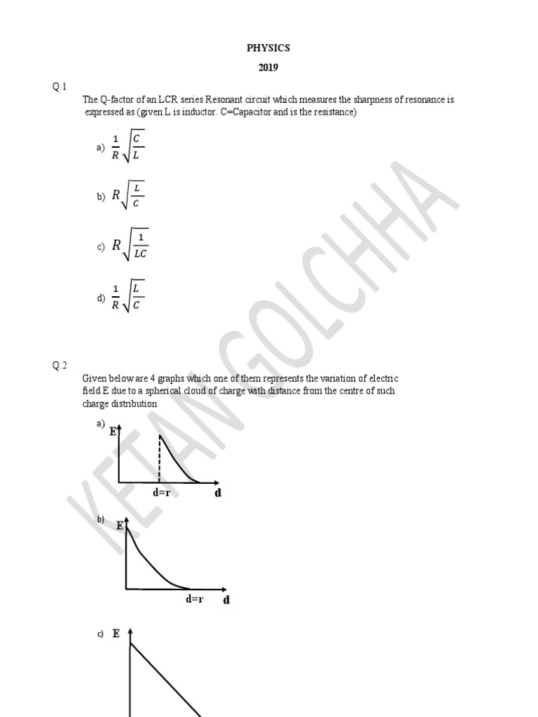 Comedk 2019 Question Paper With Answer Key | PDF | Waves | Wavelength