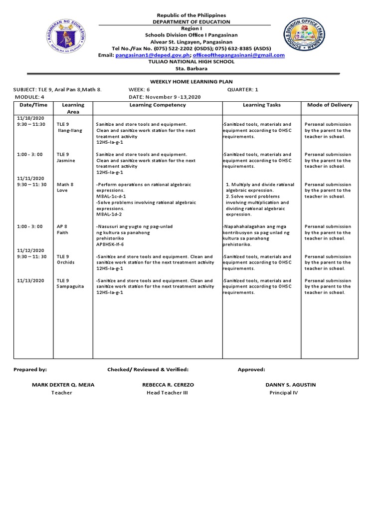 WHLP Format | PDF | Teaching Mathematics | Science