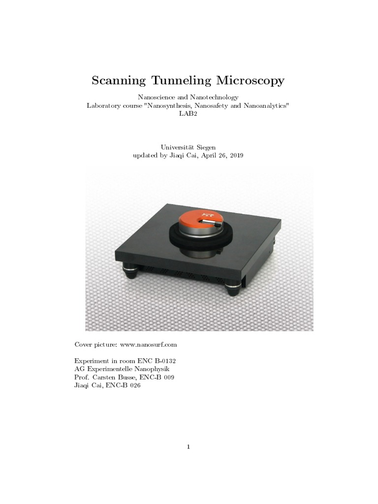 STM (Manual) 2021-1 | PDF | Scanning Tunneling Microscope | Quantum ...