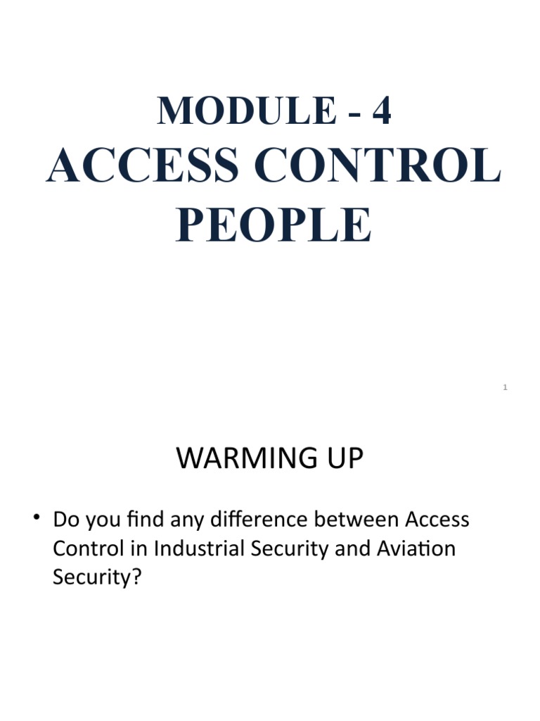 Module 4 Access Control People Pdf Airport Aircraft Hijackings