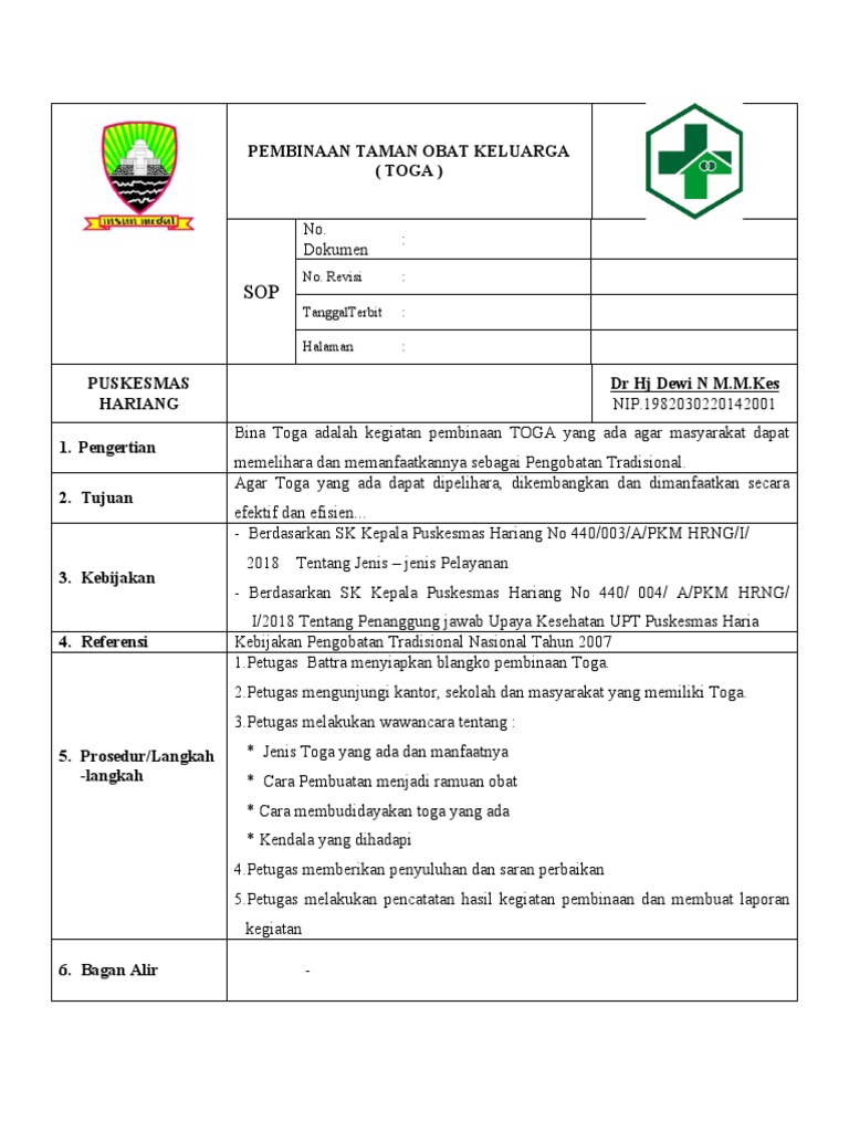 Sop Pembinaan Toga | PDF