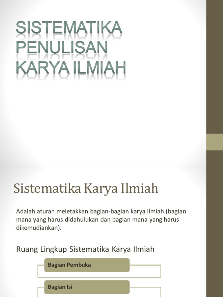 Sistematika Penulisan Karya Ilmiah | PDF
