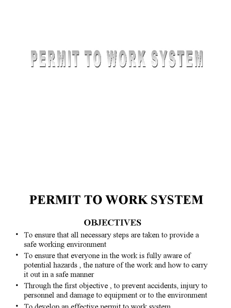 Permit To Work | PDF | Occupational Safety And Health | Fires