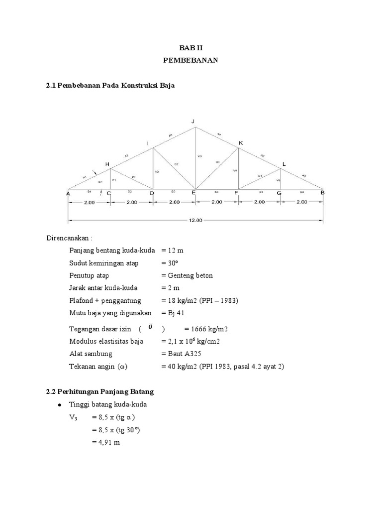 Pembebanan Gording Dan Kuda - Kuda | PDF