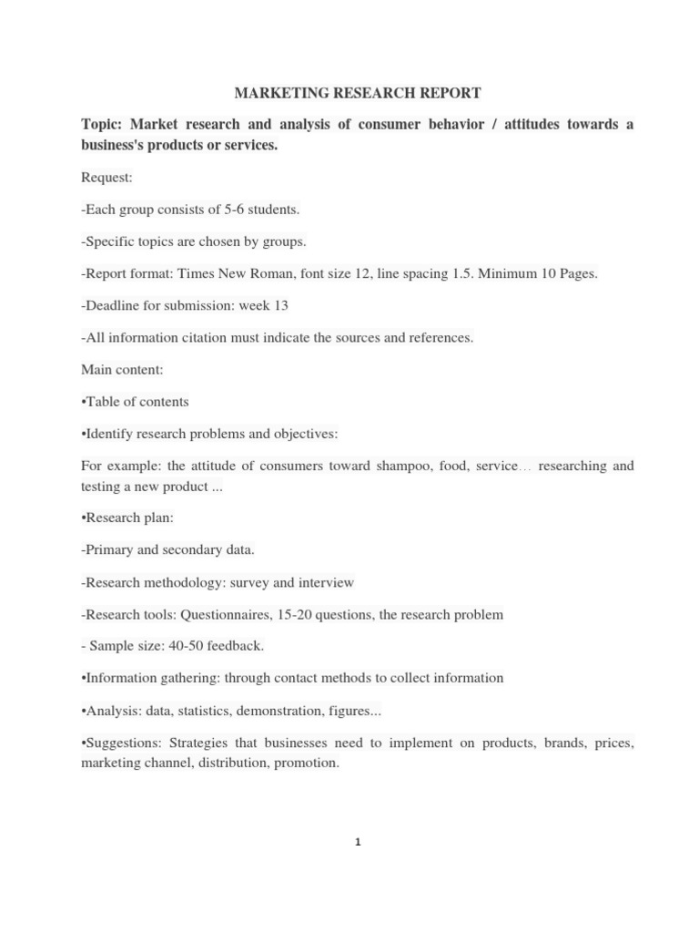 Marketing Research Report | PDF | Marketing Research | Data