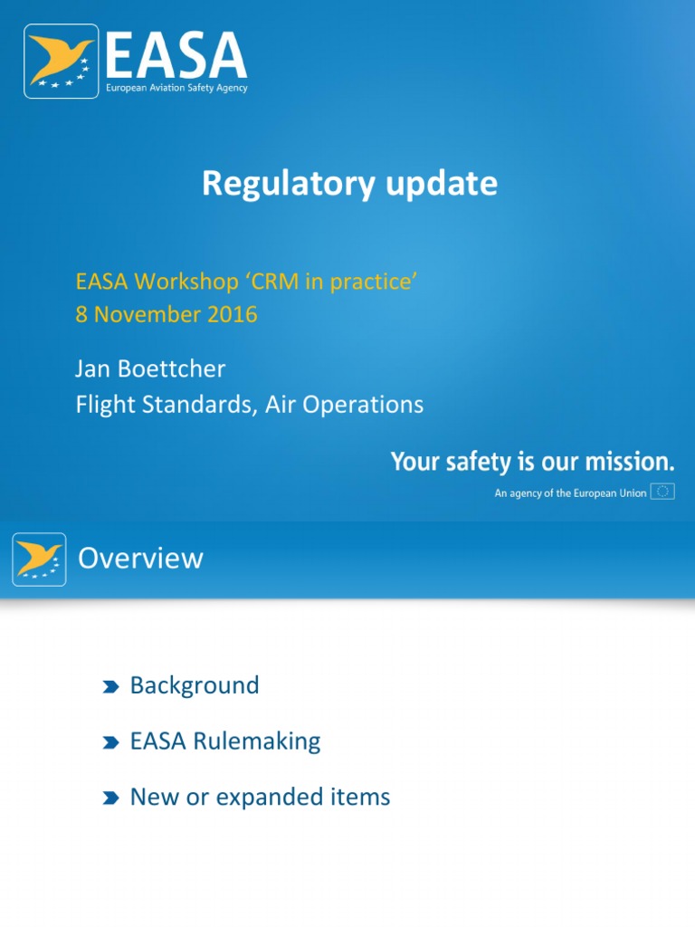 Regulatory Update on EASA Rulemaking for CRM Training | PDF | Safety ...