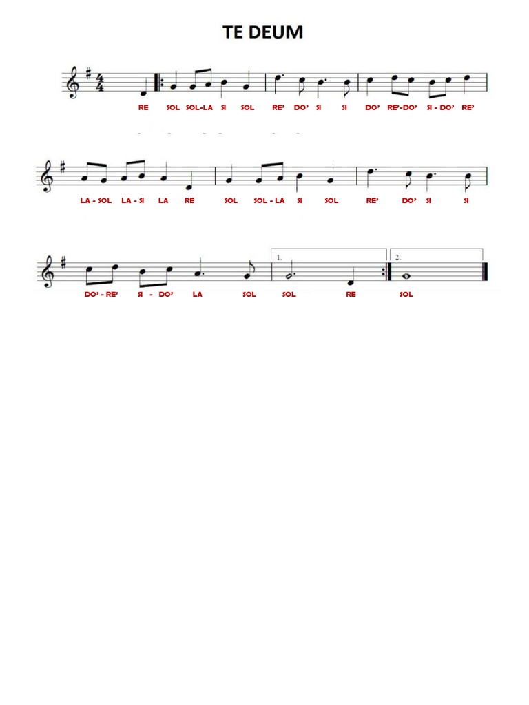 Partitura Te Deum (Con Notas) | PDF