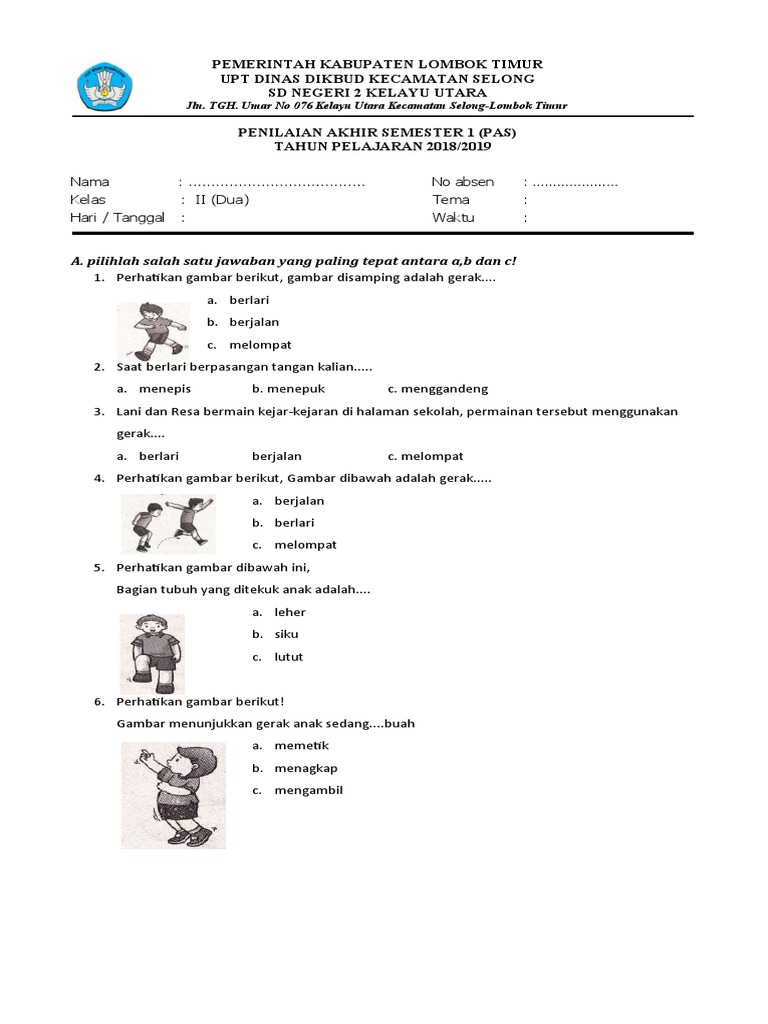 Soal Pas Pjok KLS 2 | PDF
