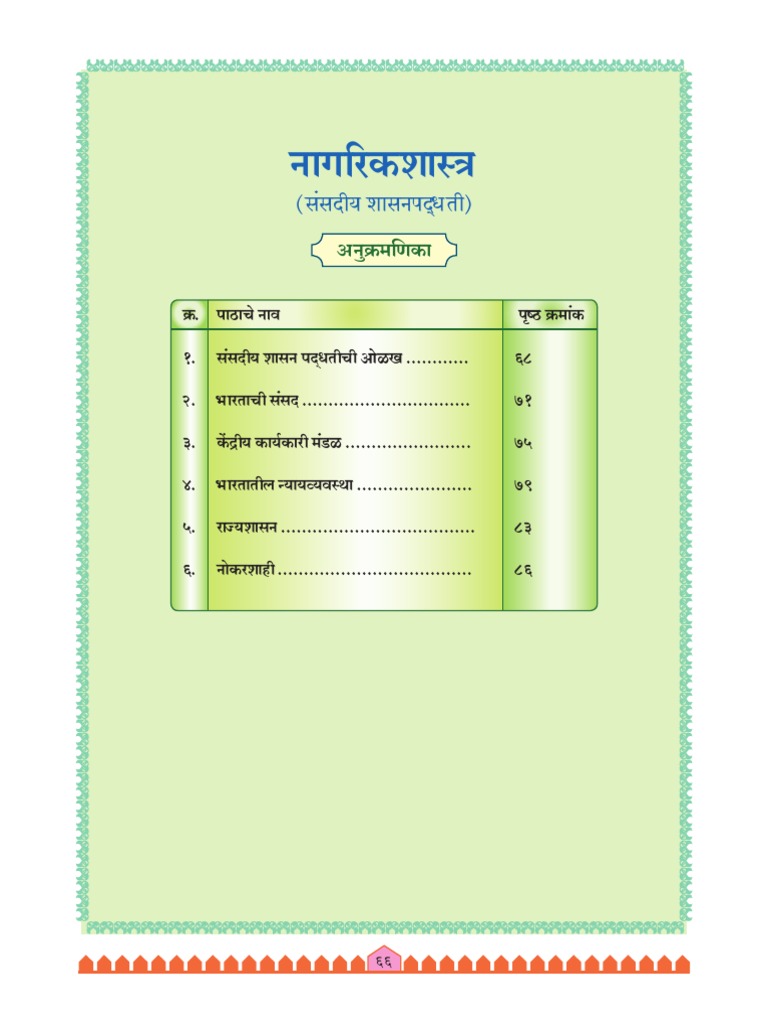 Maharashtra Board Class 8 Civics Textbook in Marathi | PDF