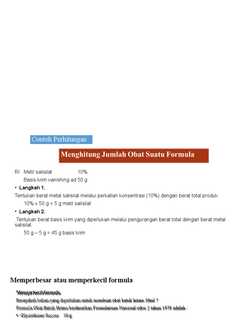 Contoh Perhitungan Formula | PDF