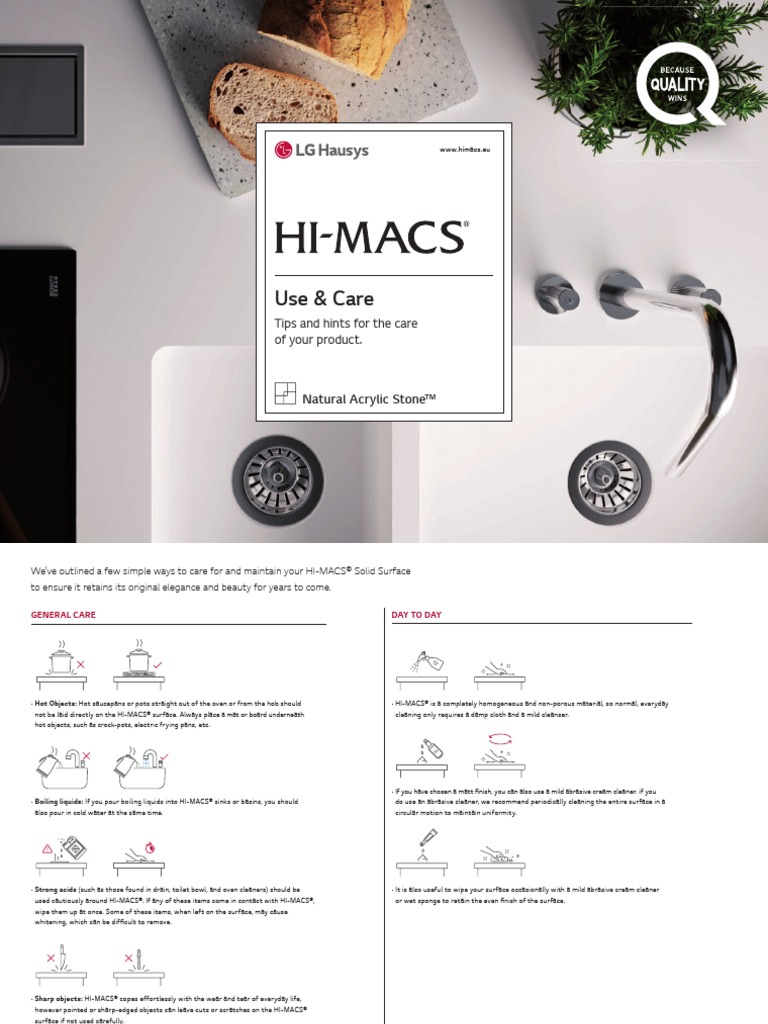 2020 HI-MACS® Use & Care | PDF | Abrasive | Materials